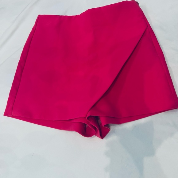 Zara | Skirts | Zara Xs Asymmetric Skorts Hot Pink New | Poshmark